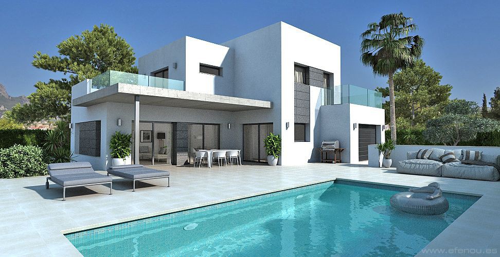A modernly designed luxury villa with a swimming pool - tripinvest.es